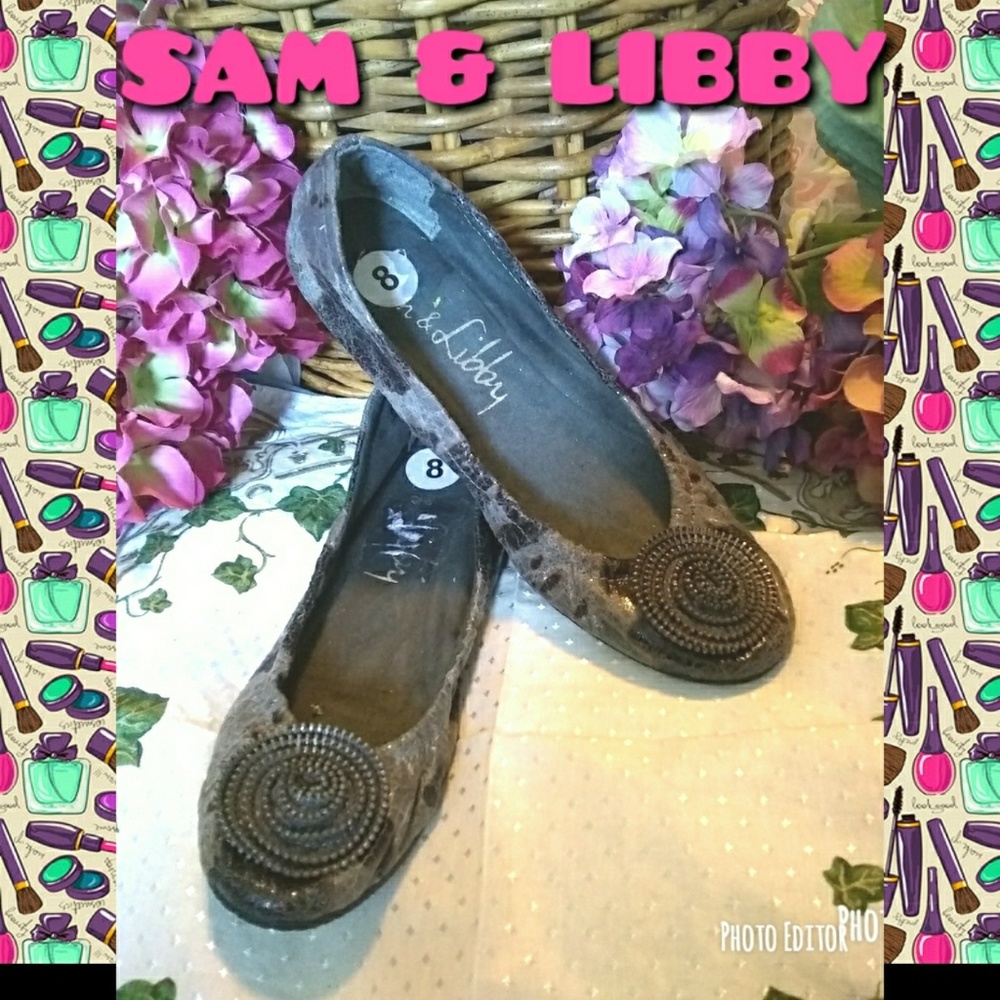 Sam & Libby Snake Print Ballet Flats - Gem